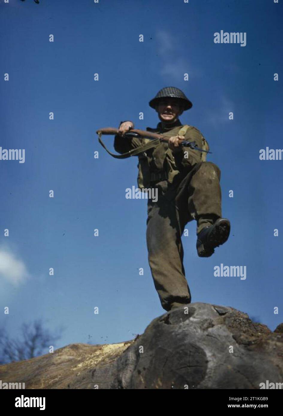 The British Army in Training in Britain, 1944 Private T Henderson with ...