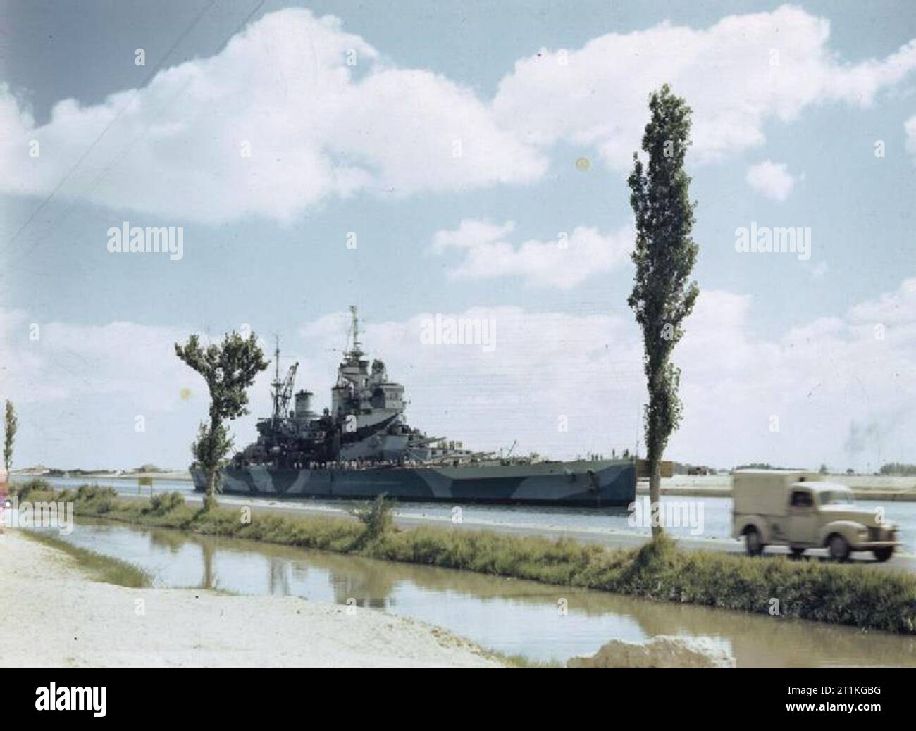 The British Battleship HMS Howe Passing Through the Suez Canal, 14 July ...