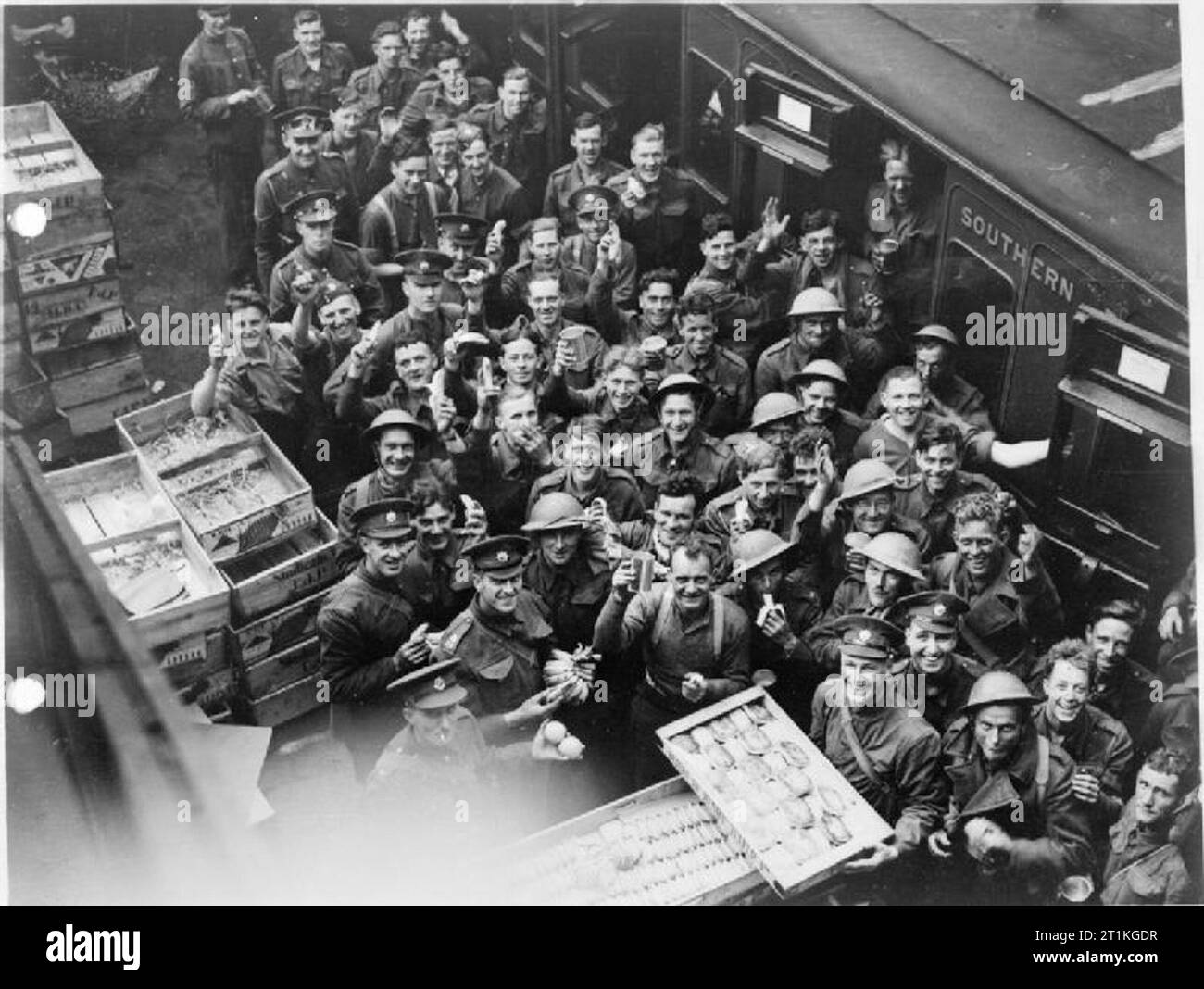 Dunkirk 26-29 May 1940 Guardsmen waiting to board a train at Dover ...