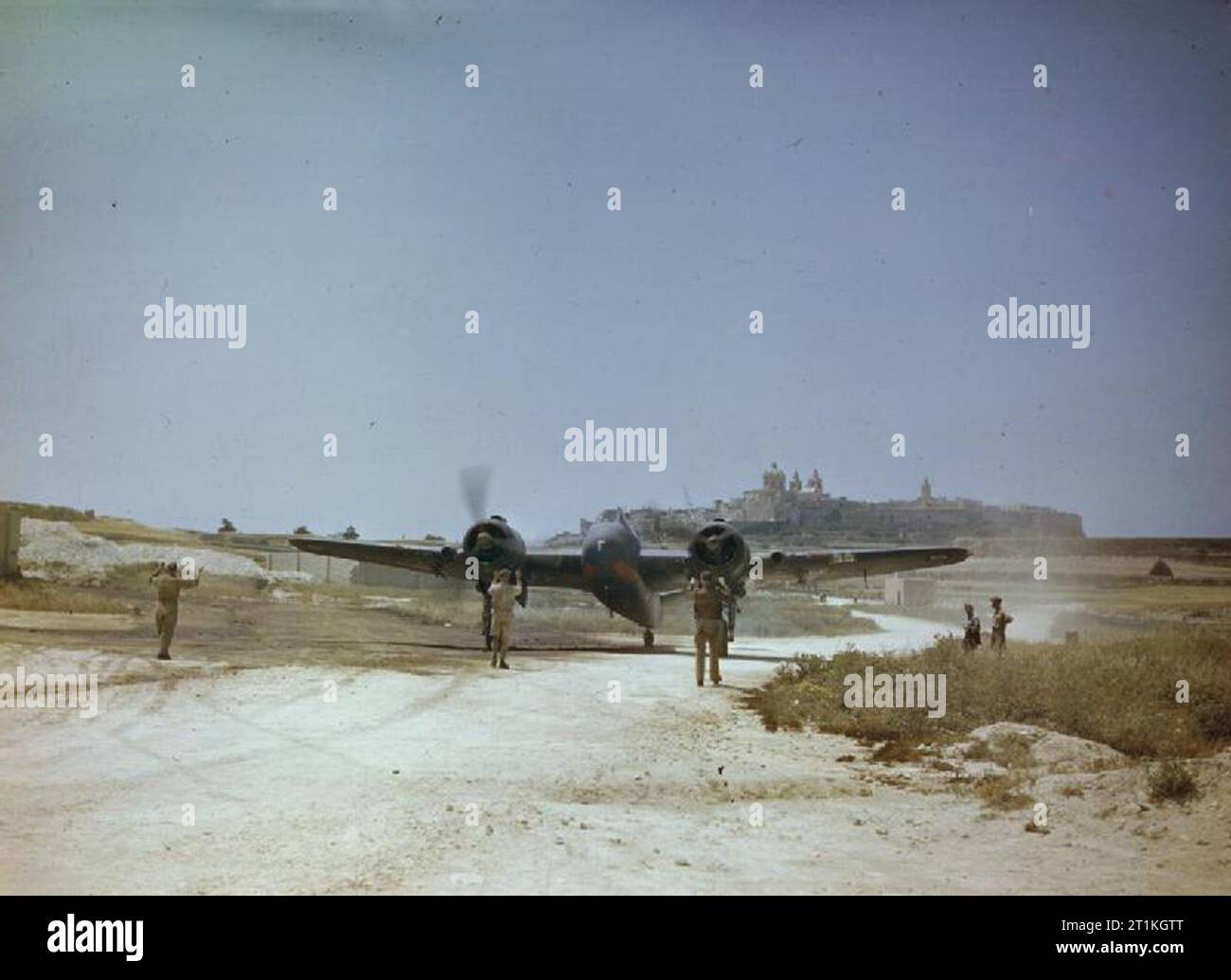 The Royal Air Force in Malta, June 1943. With Mdina in the background ...
