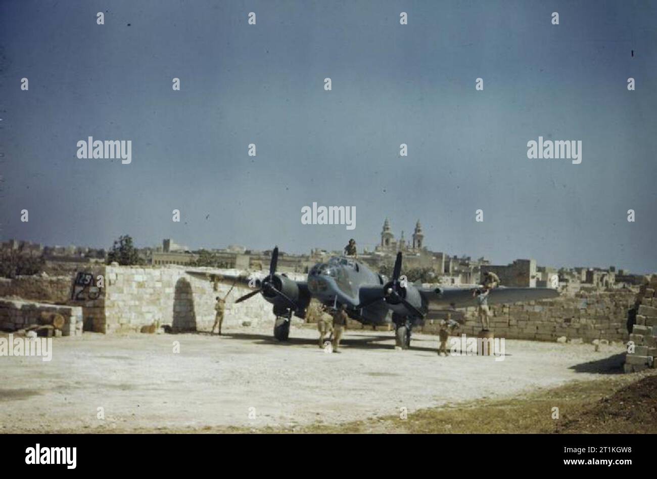 The Royal Air Force in Malta, June 1943. Resting in blast-wall ...