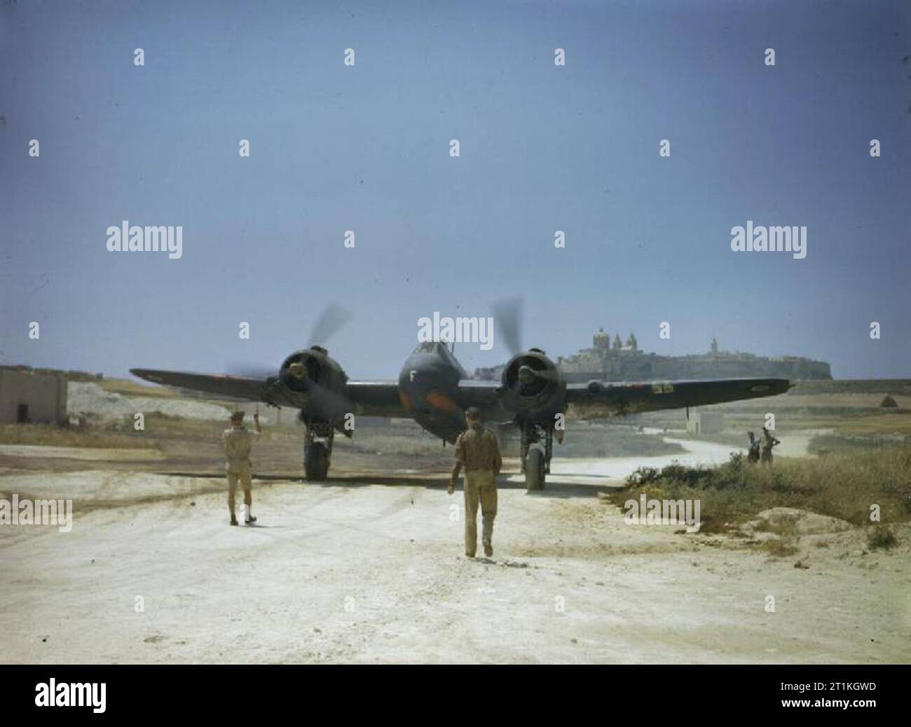 The Royal Air Force in Malta, June 1943. With Mdina in the background ...