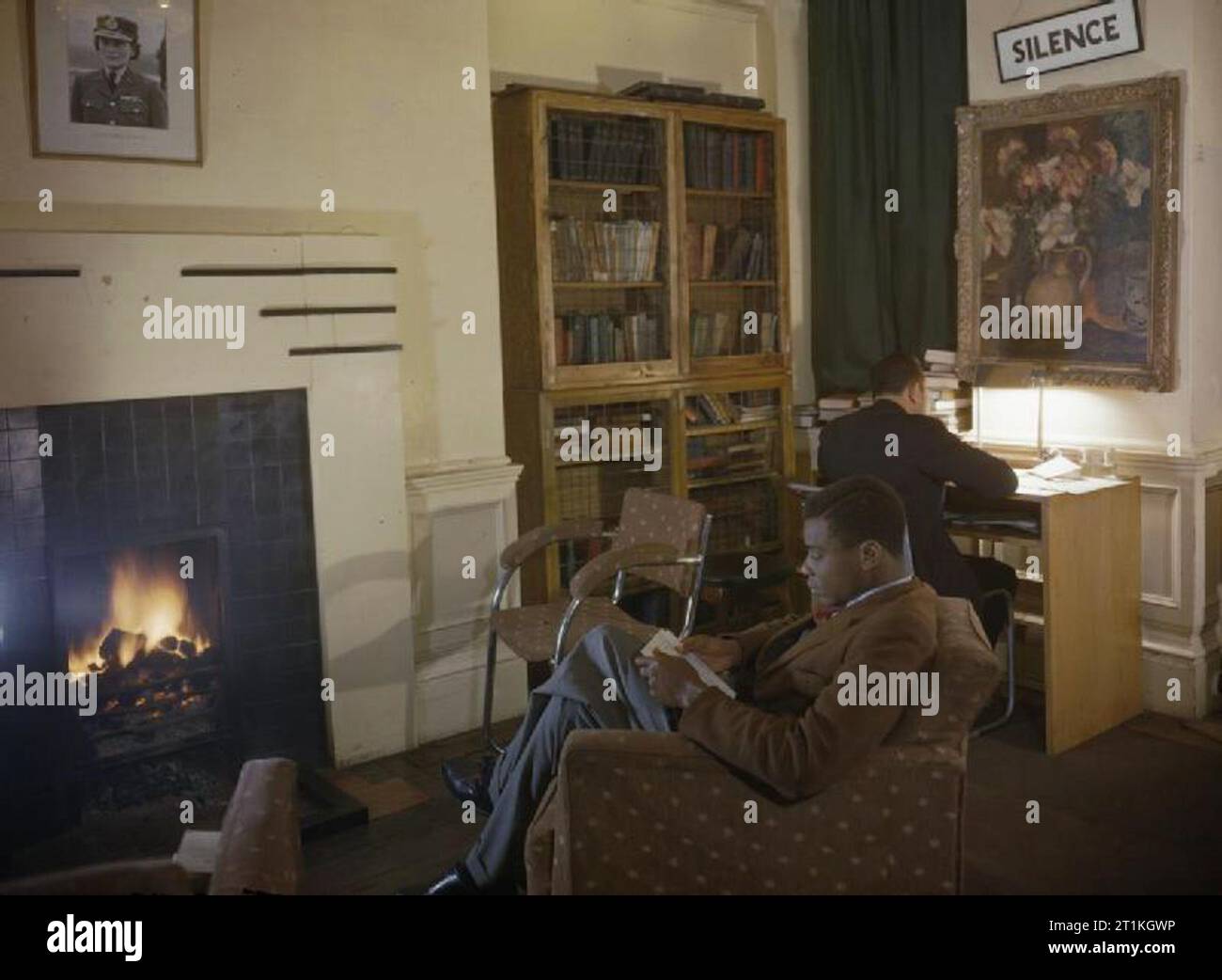 Colonial Rest Centre in Britain, 1944 A view of the library in the rest ...