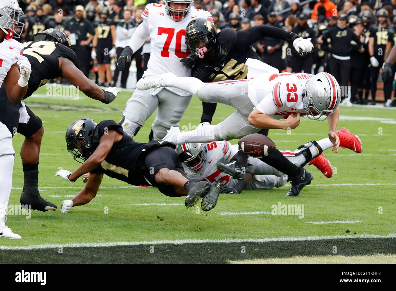 WEST LAFAYETTE, IN - OCTOBER 14: Ohio State Buckeyes quarterback Devin ...