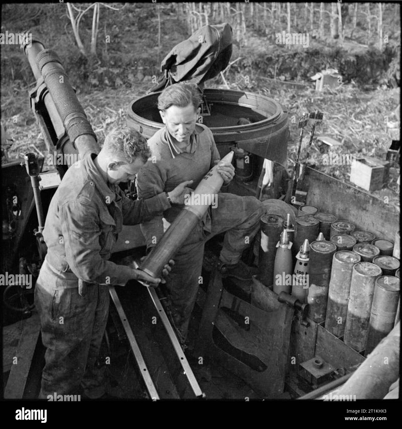 The British Army in Italy 1944 The crew of a Priest 105mm self ...