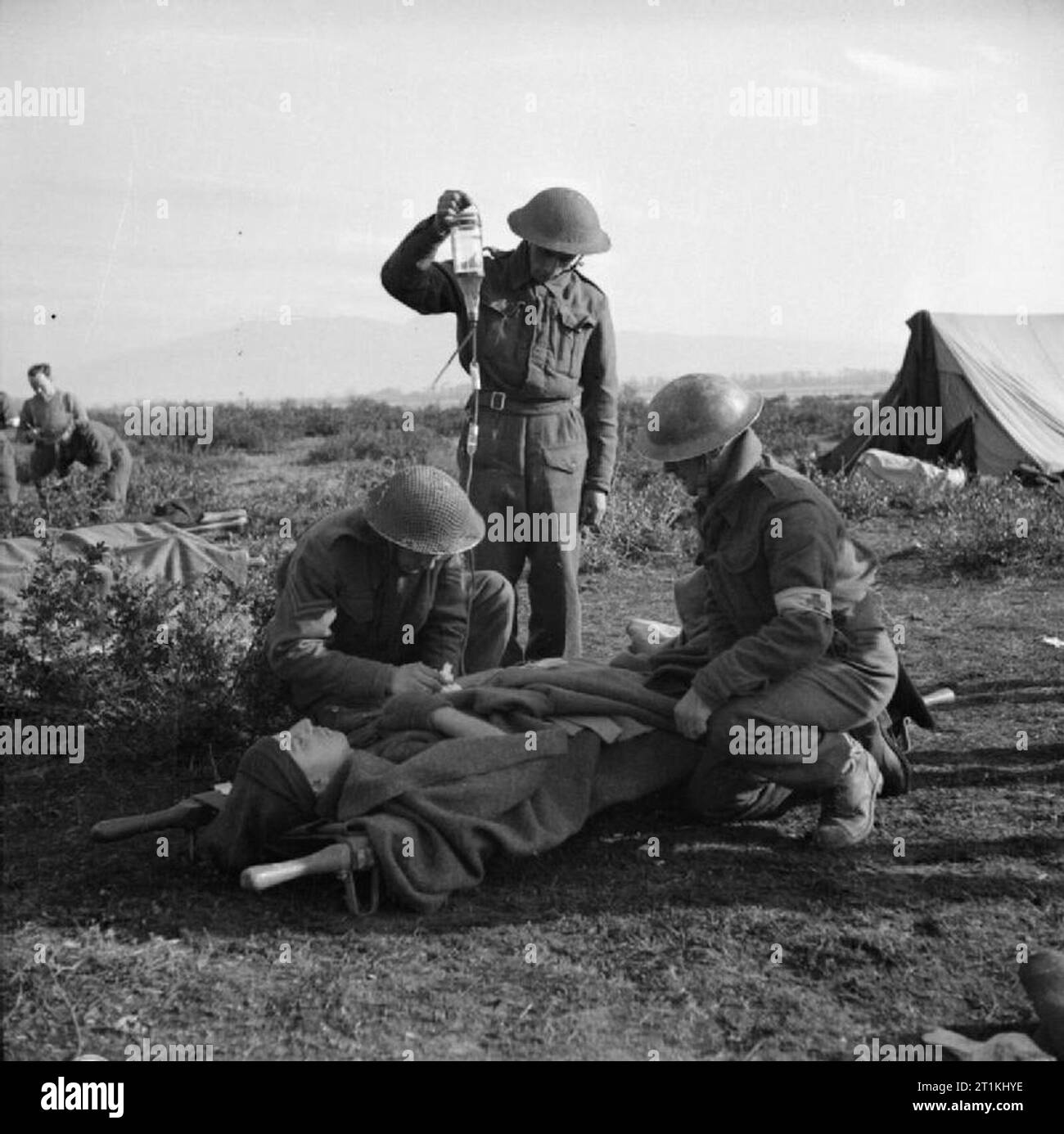 The British Army in Italy 1944 Men of 141 Field Ambulance RAMC attend ...