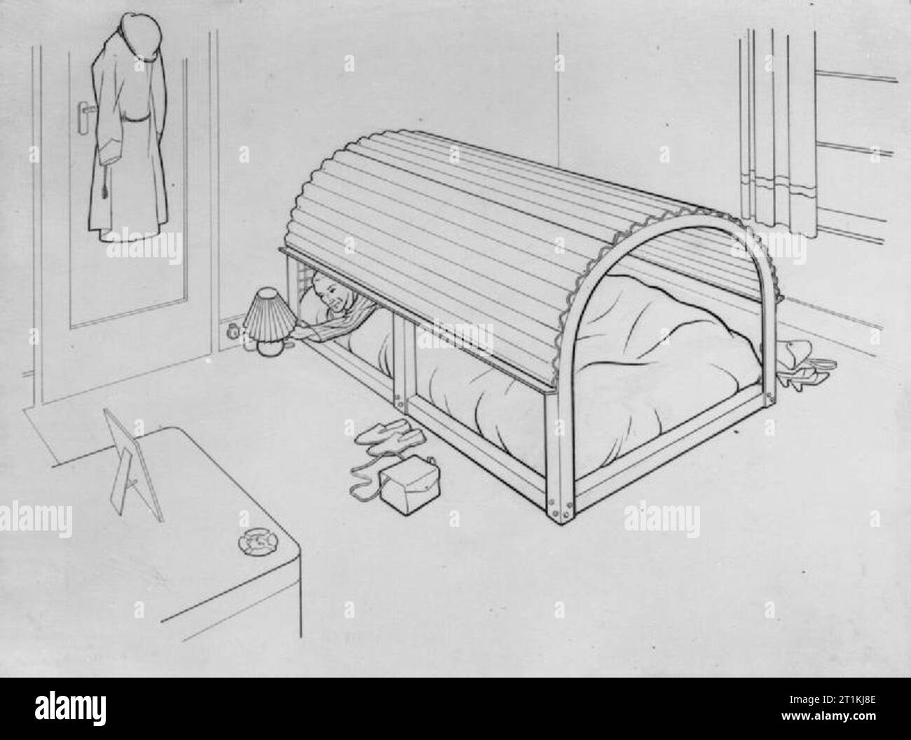 Civil Defence in Britain- Indoor Air Raid Shelters, C 1940 A photograph ...