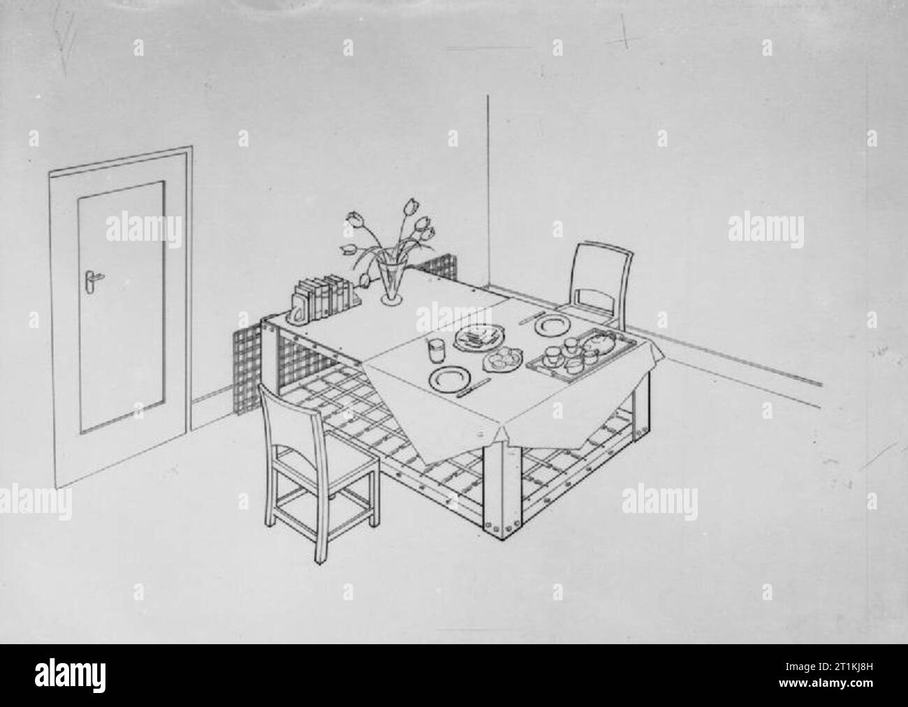 Civil Defence in Britain- Indoor Air Raid Shelters, C 1941 A photograph ...