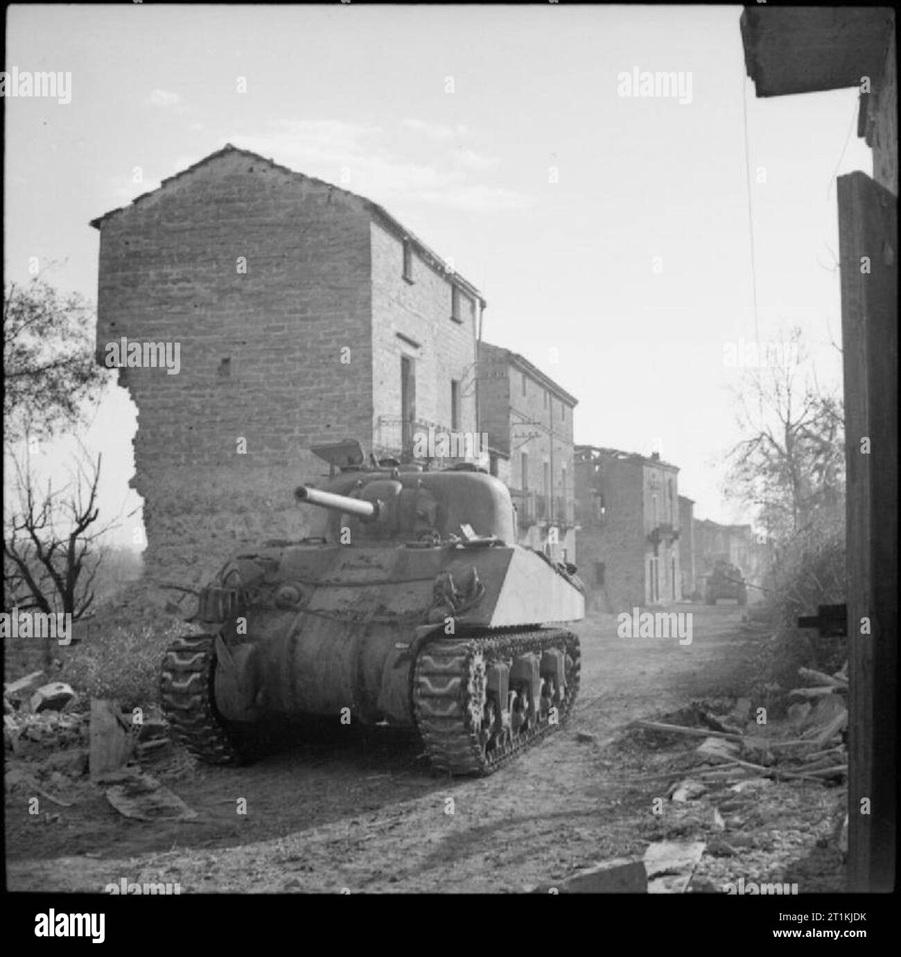 The British Army in Italy 1944 Sherman tanks passing through the ...