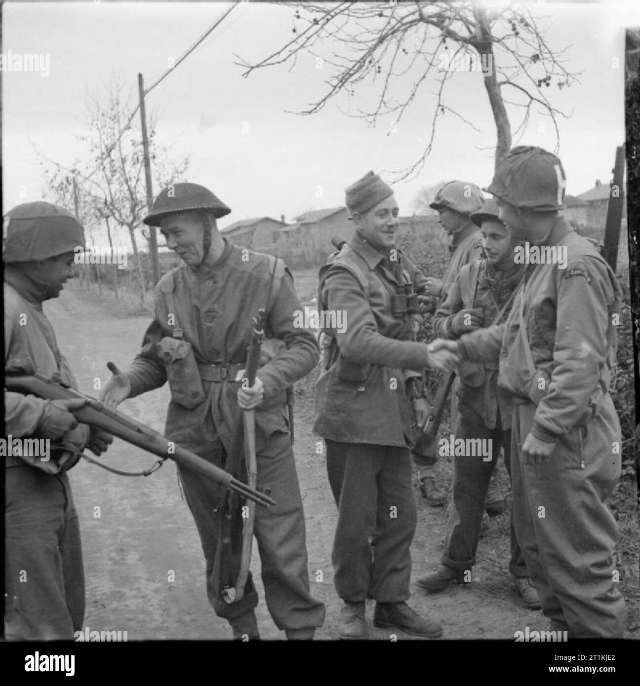 The British Army in Italy 1944 British troops and American Rangers meet ...
