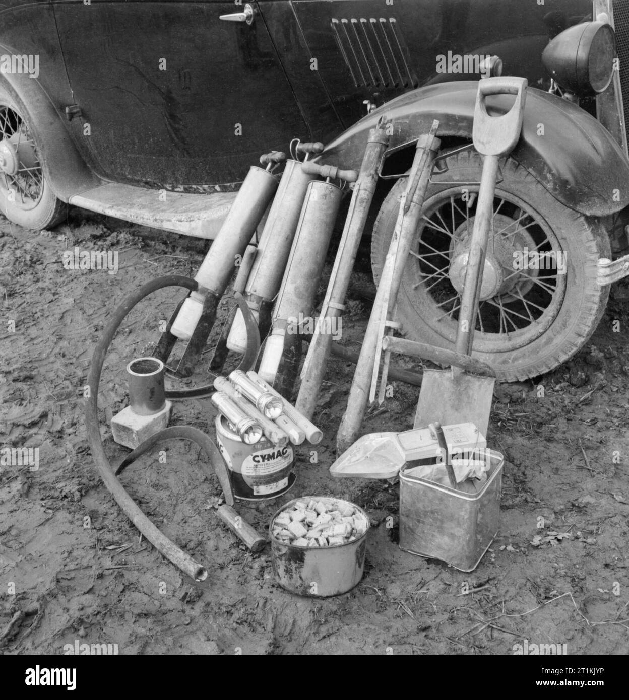 Equipment used by members of the Women's Land Army to deal with rats ...