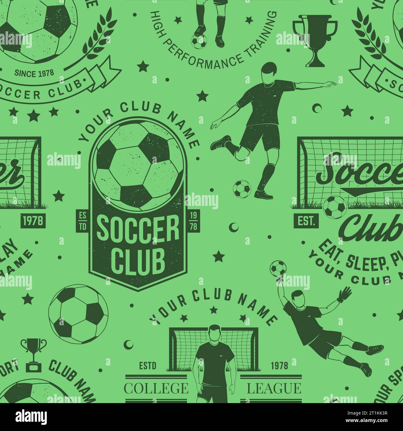 Soccer, football club seamless pattern. Vector illustration. For ...