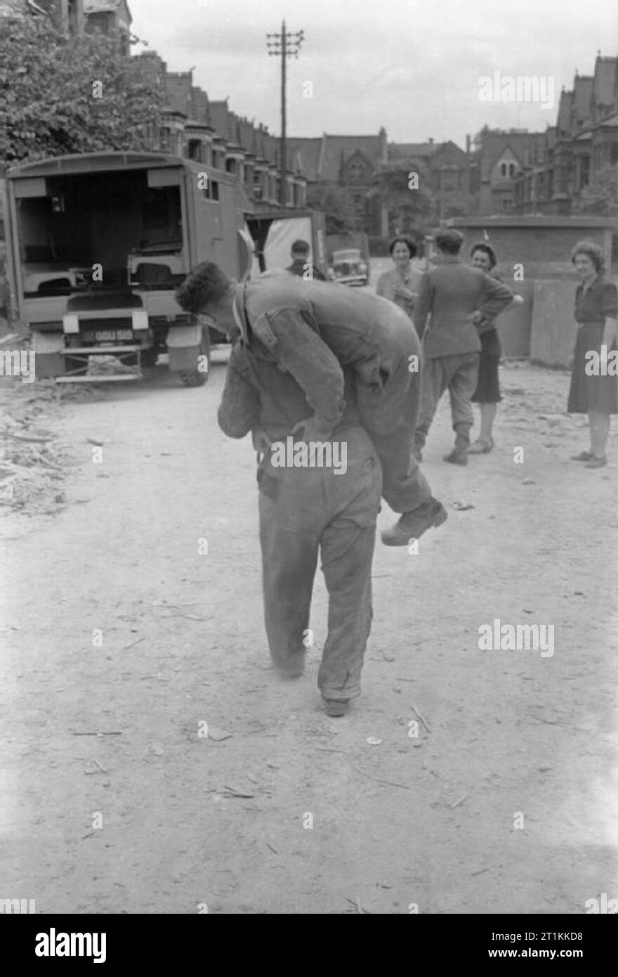 Flying Bomb- V1 Bomb Damage in London, England, UK, 1944 A lightly ...