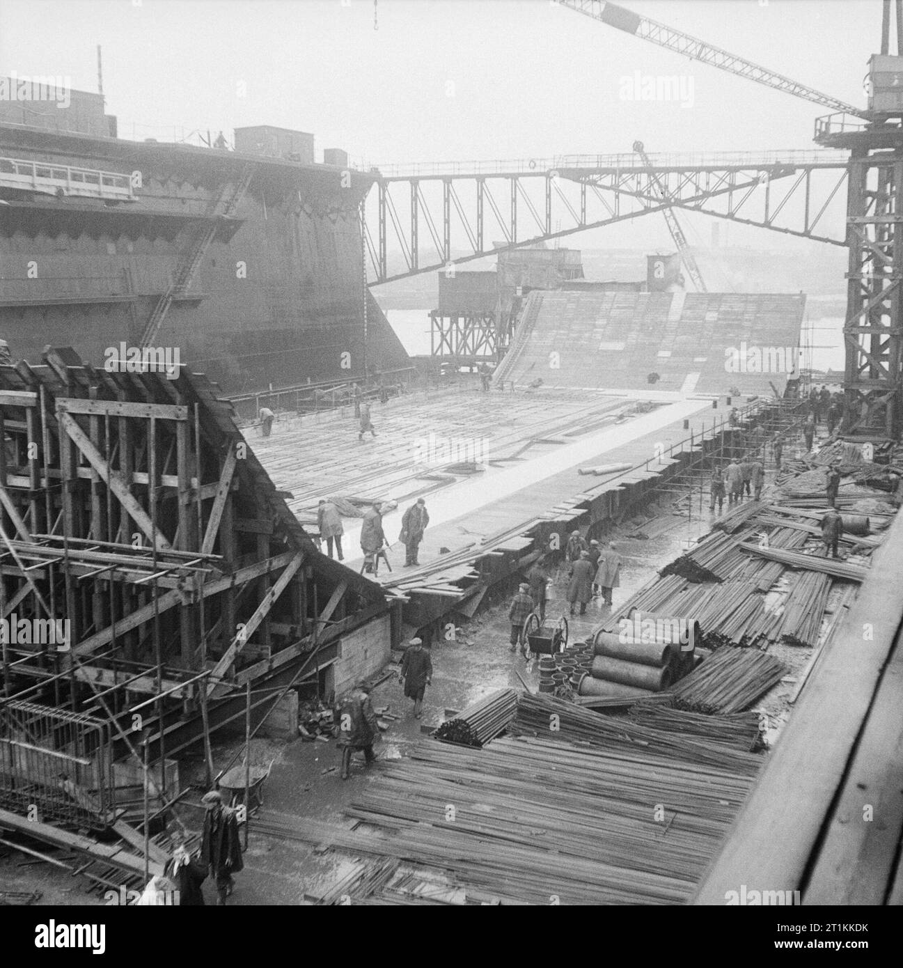 A concrete caisson or 'Phoenix', part of the Mulberry artificial ...