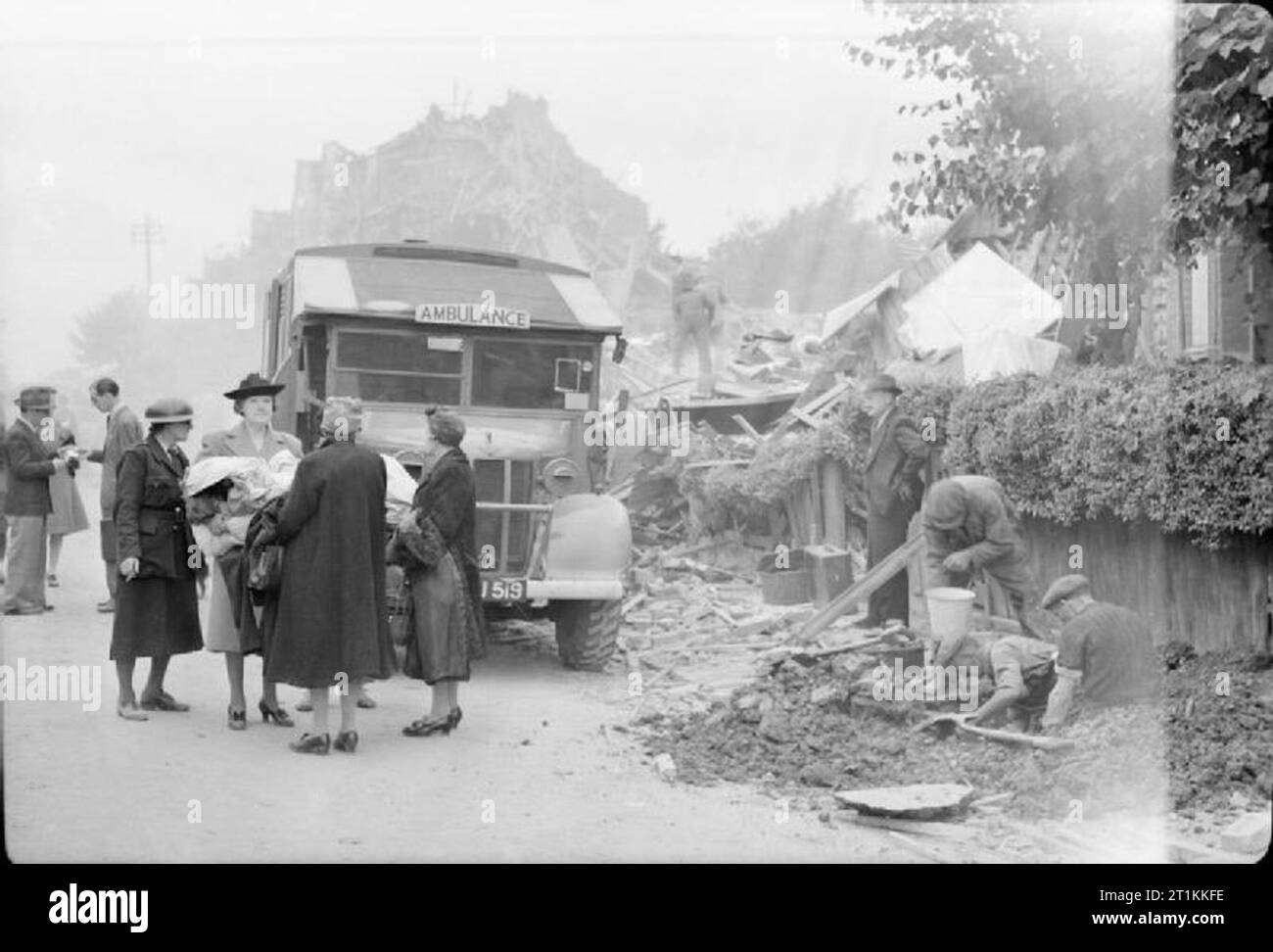 Flying Bomb- V1 Bomb Damage in London, England, UK, 1944 A group of ...