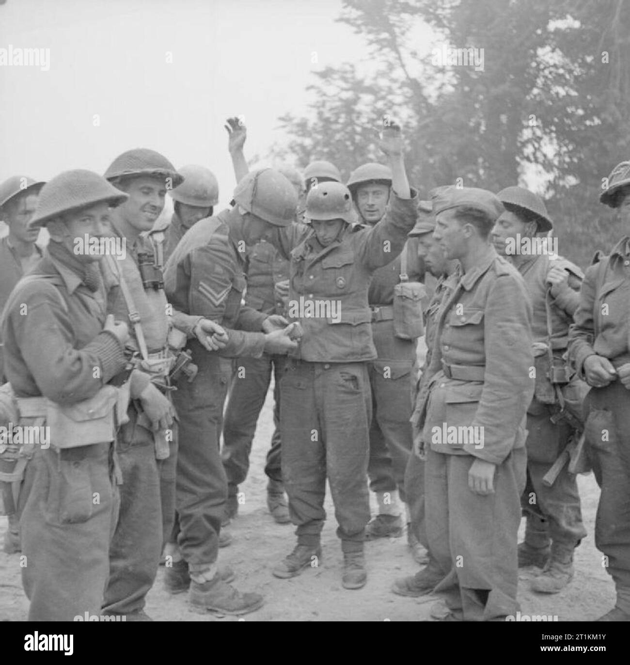 The British Army in Italy 1944 German prisoners being searched during ...