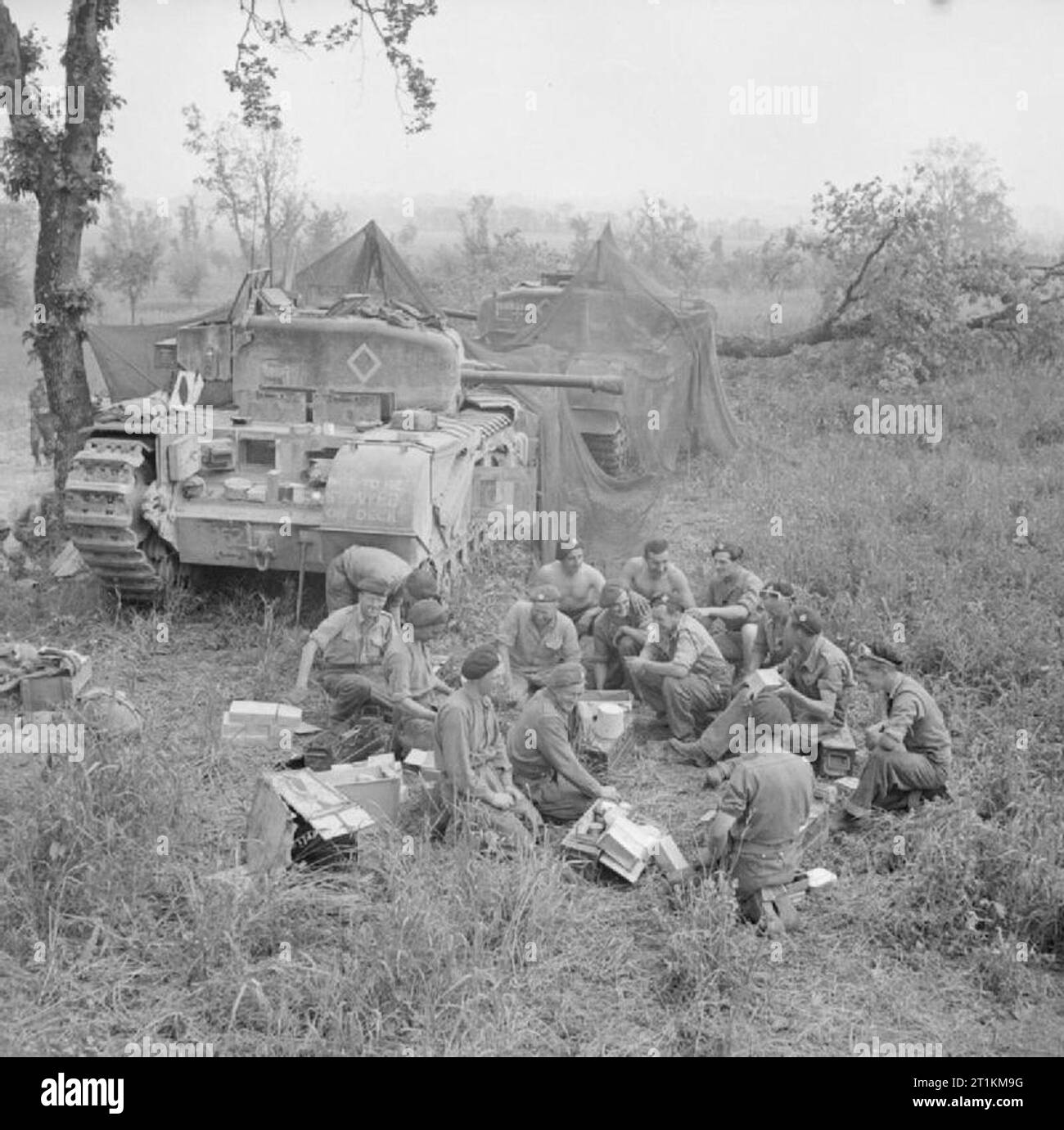 The British Army in Italy 1944 Churchill tank crews HQ Troop, 51st ...