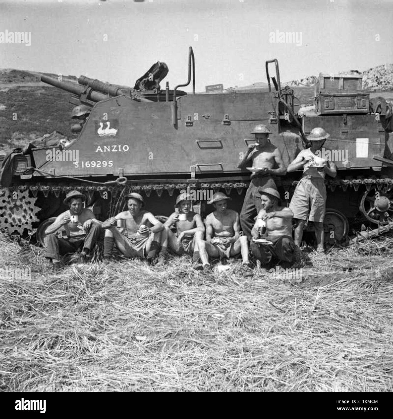 The British Army in Italy 1944 The crew of a Priest 105mm self ...