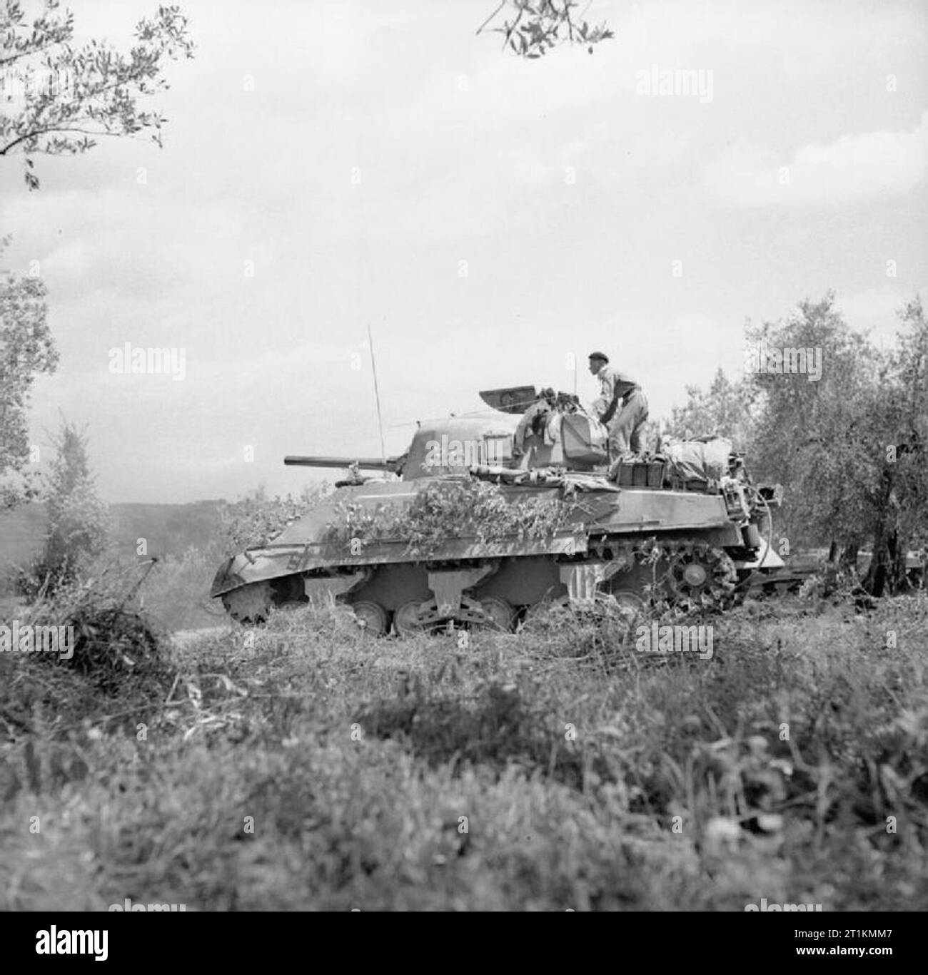 The British Army in Italy 1944 A Sherman tank firing in support of an ...