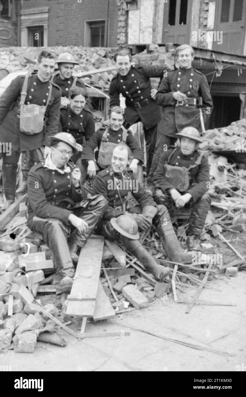 London Afs- Men of the Auxiliary Fire Service in London, C 1940 A group ...