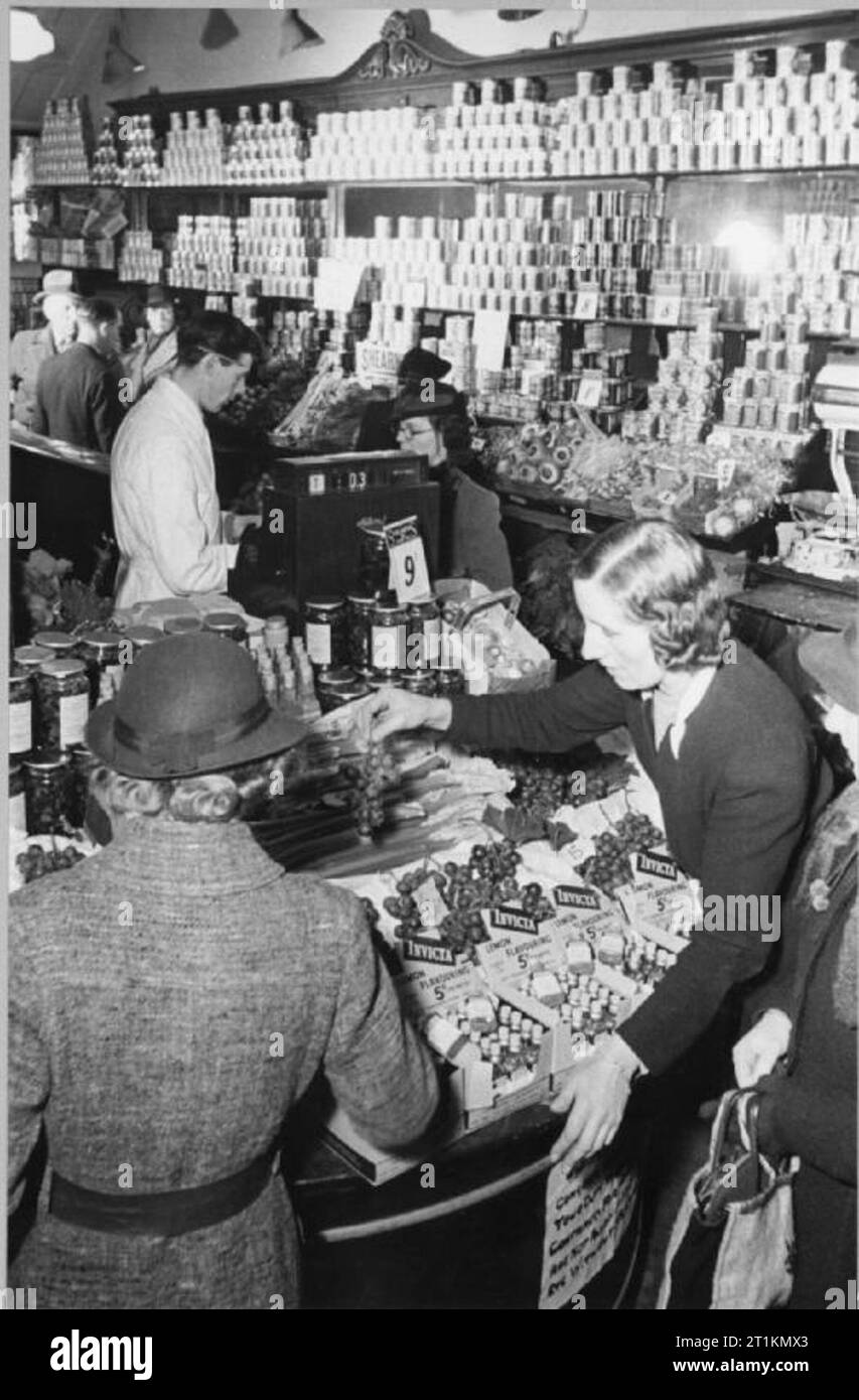 London Carries On- Shopping in Wartime London, 1942 Groceries, fruit ...