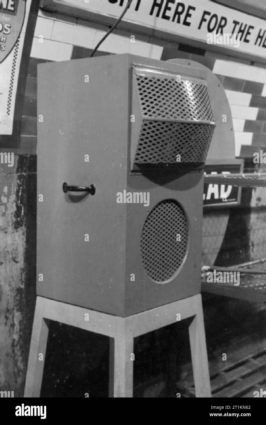 Loudspeaker on the London Underground, London, England, UK, 1941 A view ...