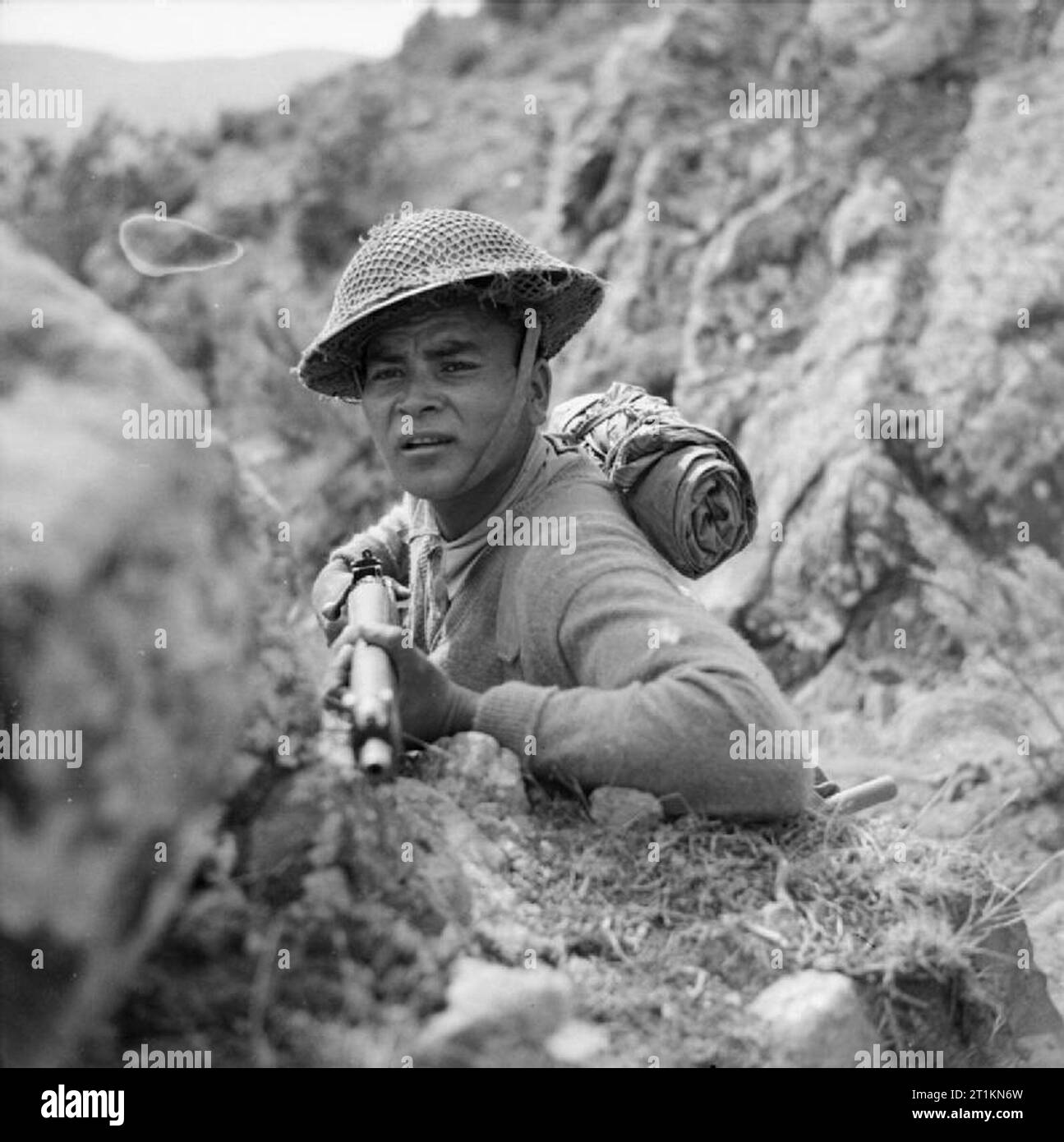 The British Army in Italy 1944 A Gurkha of 4th Indian Division keeps ...
