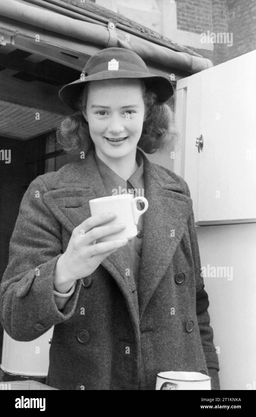 Miss Patience Brand working for the Women's Voluntary Service running a ...