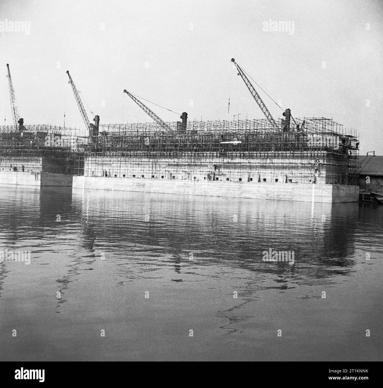 A concrete caisson or 'Phoenix', part of the Mulberry artificial ...