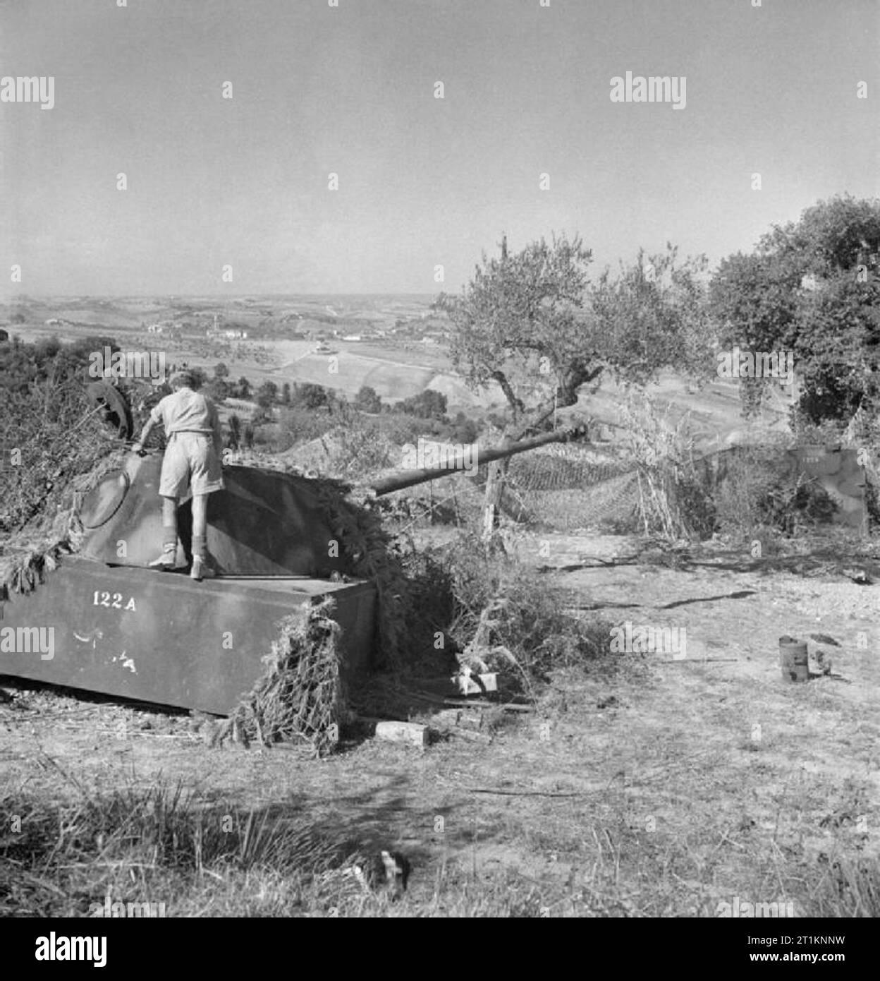 The British Army in Italy 1944 A German Panther tank turret which was ...