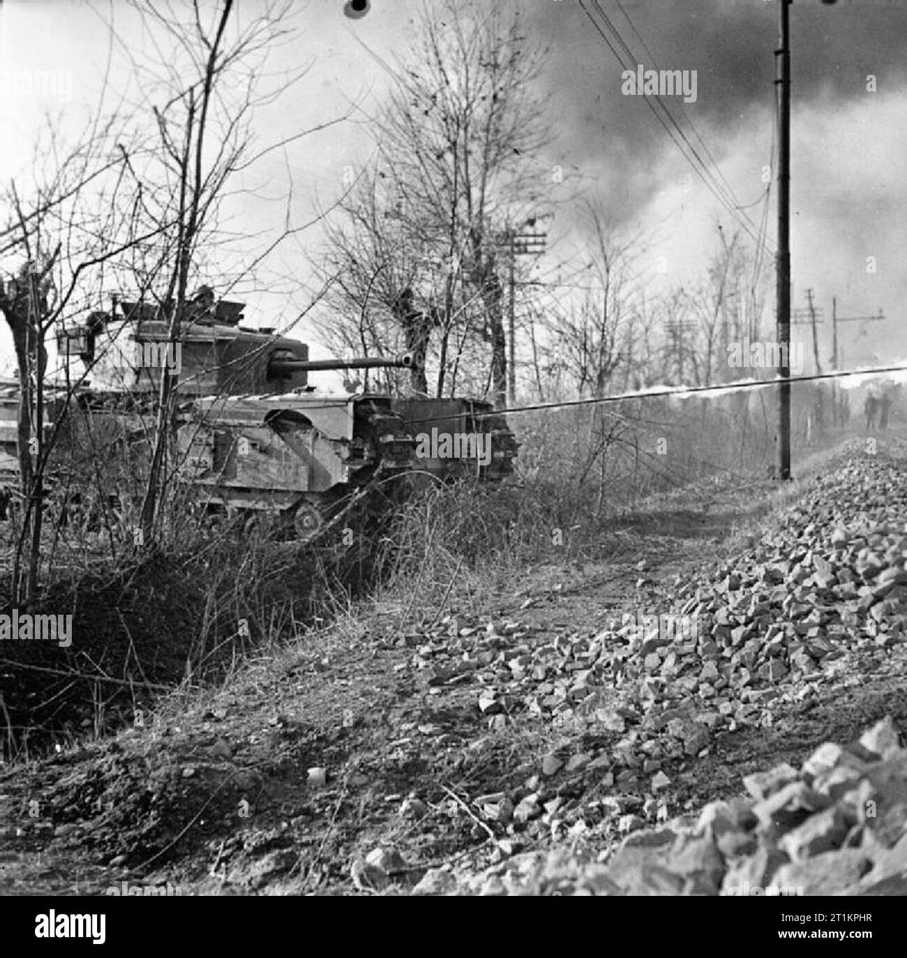 The British Army in Italy 1944 A Churchill Crocodile flamethrower in ...