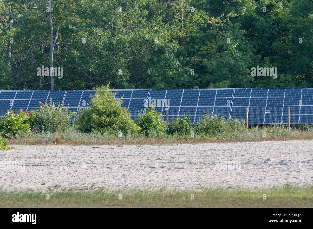 Yankee Springs, MI - July 22, 2023: Photovoltaic modules solar panels ...