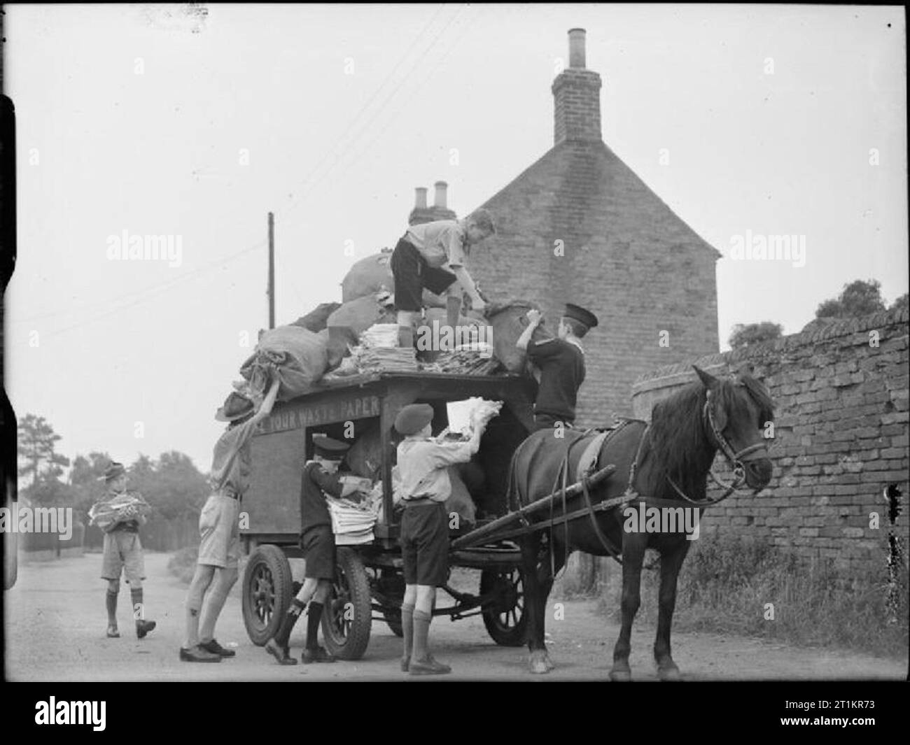 Scouts Collect Salvage, Balderton, Nottinghamshire, England, UK, 1944 ...