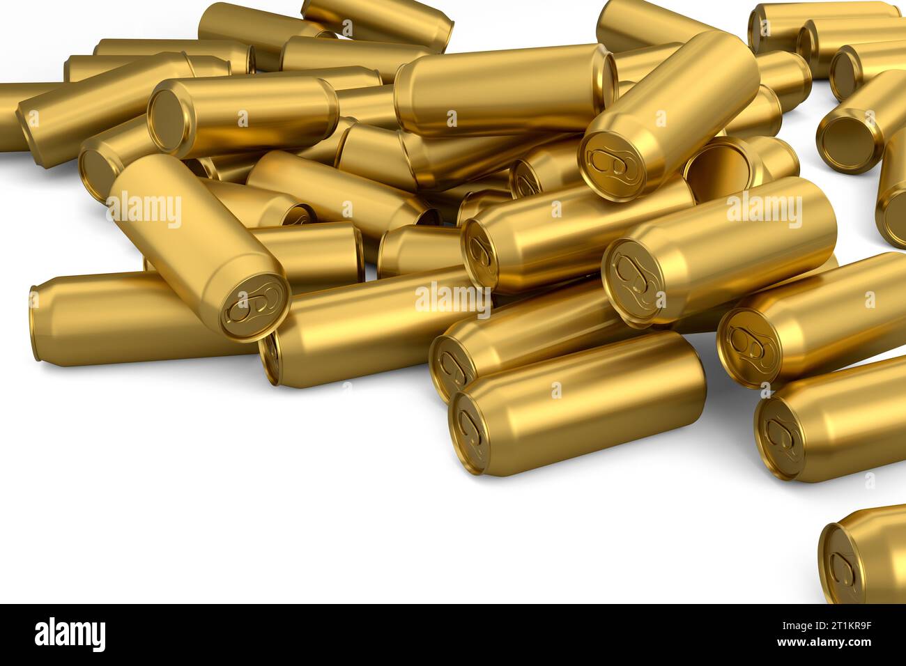 Group of aluminum beer or soda cans on white background. 3D render ...