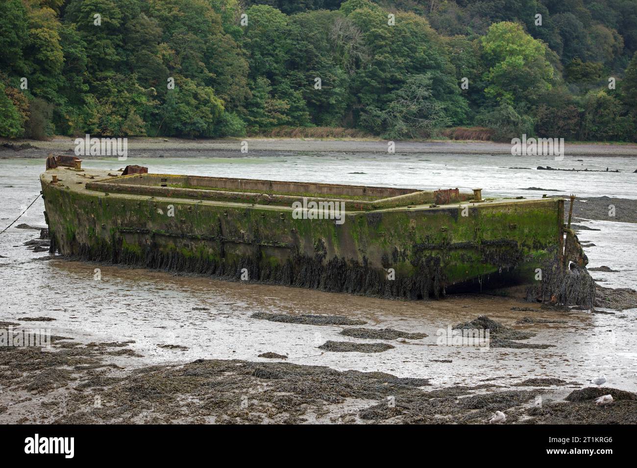 The old barge at Porth Penrhyn in Bangor, North Wales, is a wartime ...
