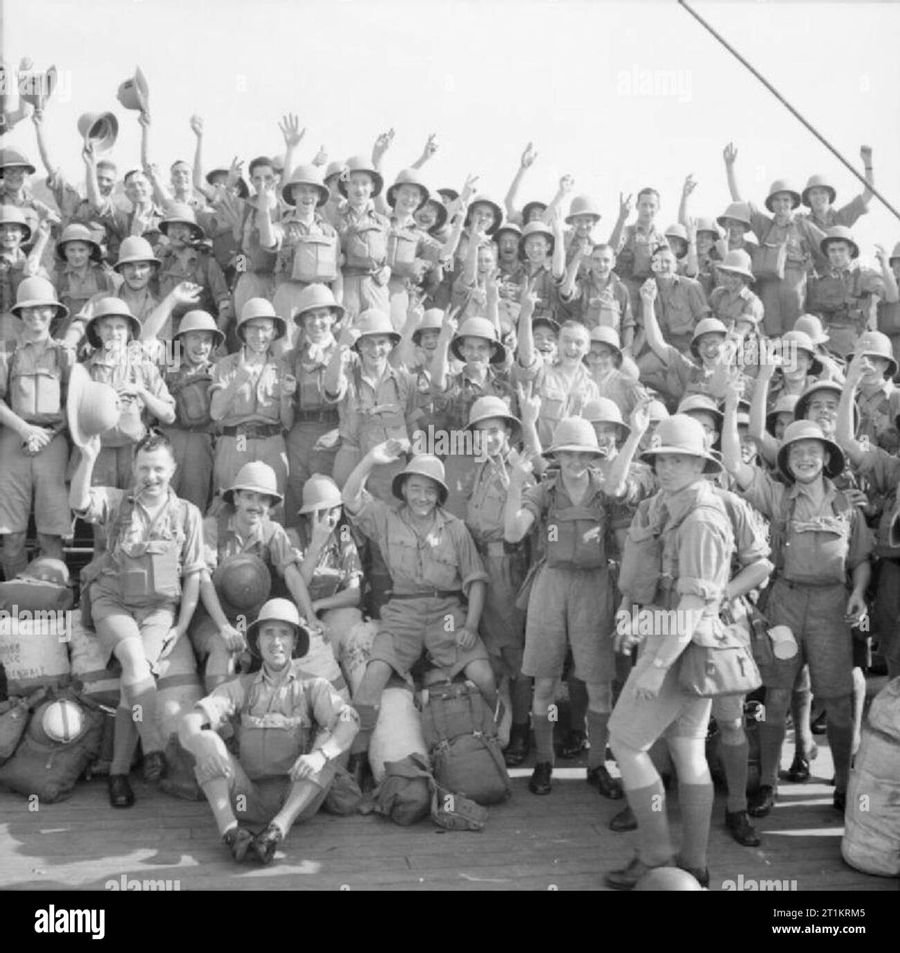 The British Army in Malaya 1941 Cheerful British soldiers on board a ...