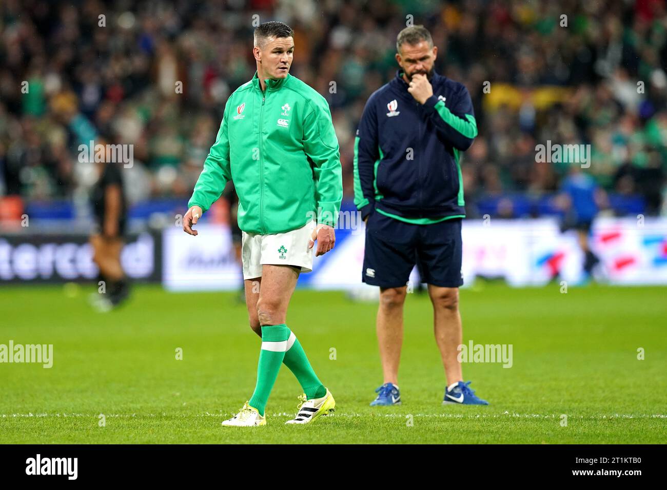 Ireland's Johnny Sexton (left) and head coach Andy Farrell during the ...
