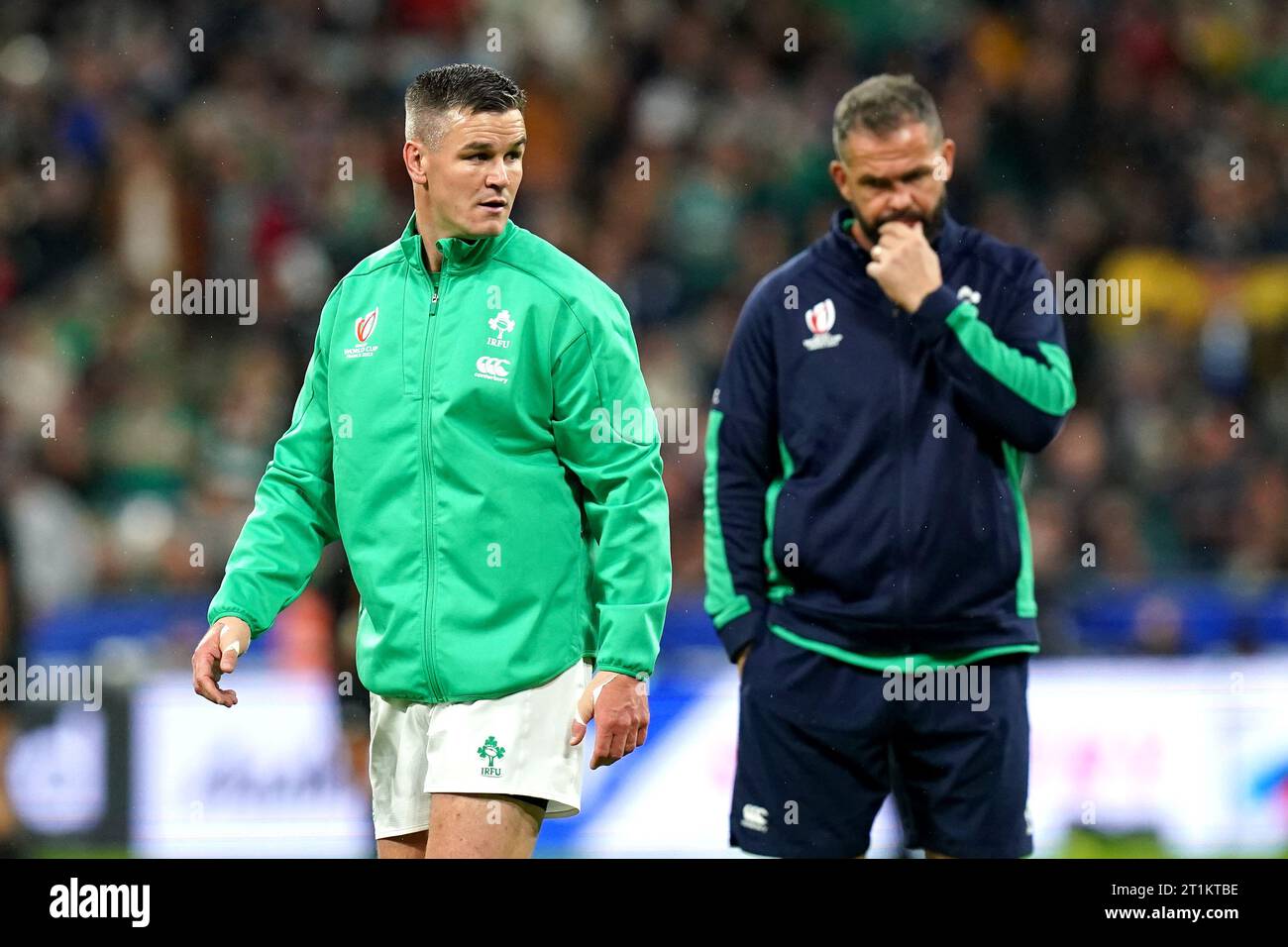 Ireland's Johnny Sexton (left) and head coach Andy Farrell during the ...