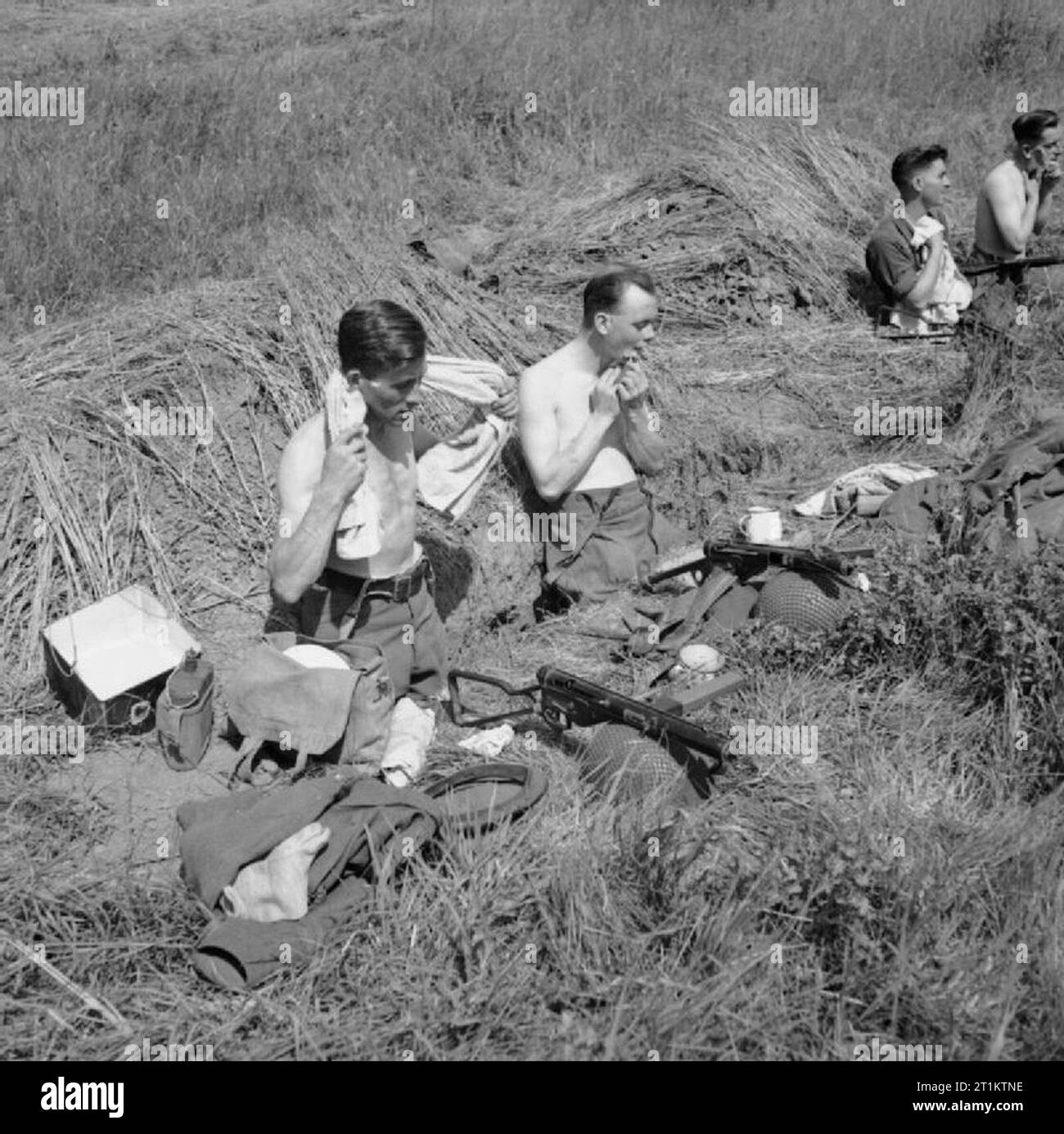 The British Army in Normandy 1944 Royal Signals despatch riders wash ...