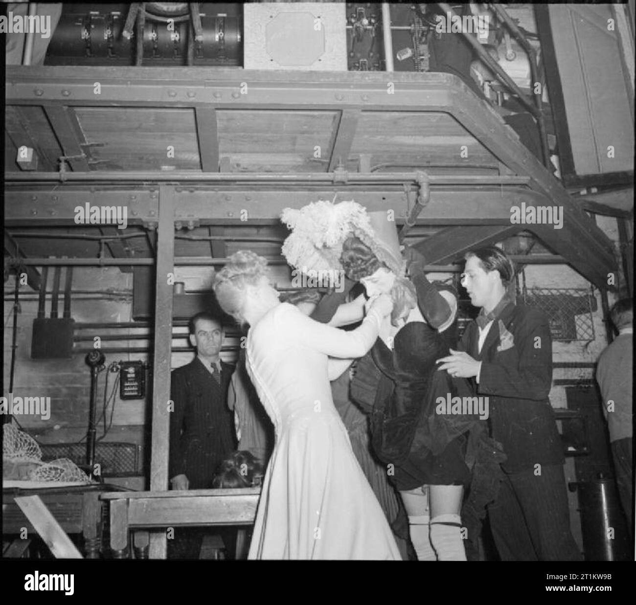 Wartime Theatre- Entertainment in London, England, UK, August 1943 Backstage at the Lyric ...