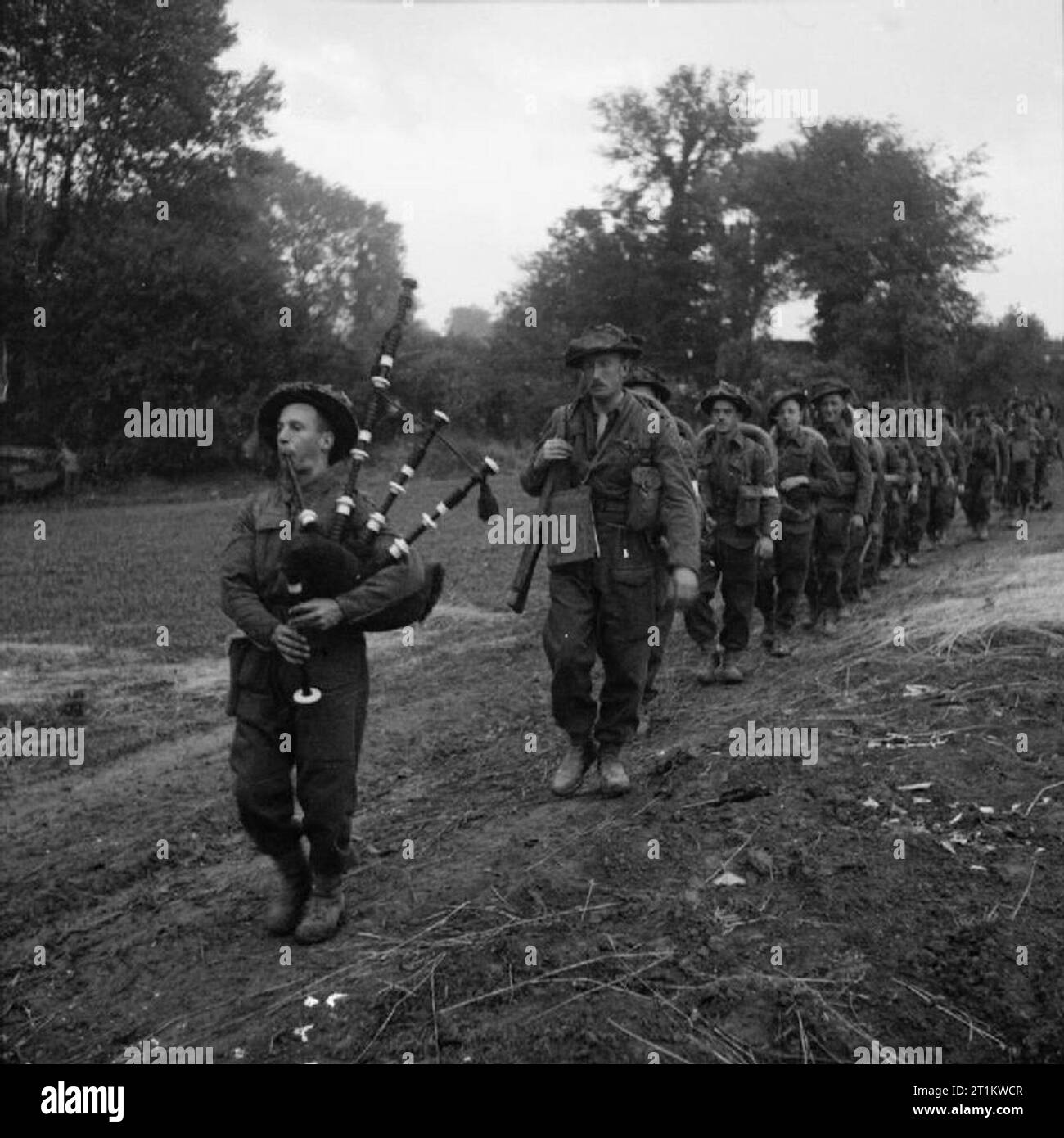 The British Army in Normandy 1944 Led by a piper, men of 2nd Argyll and ...