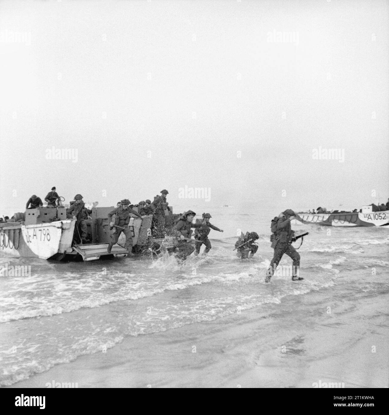 Allied Preparations For D-day Troops storm ashore from LCAs (Landing ...