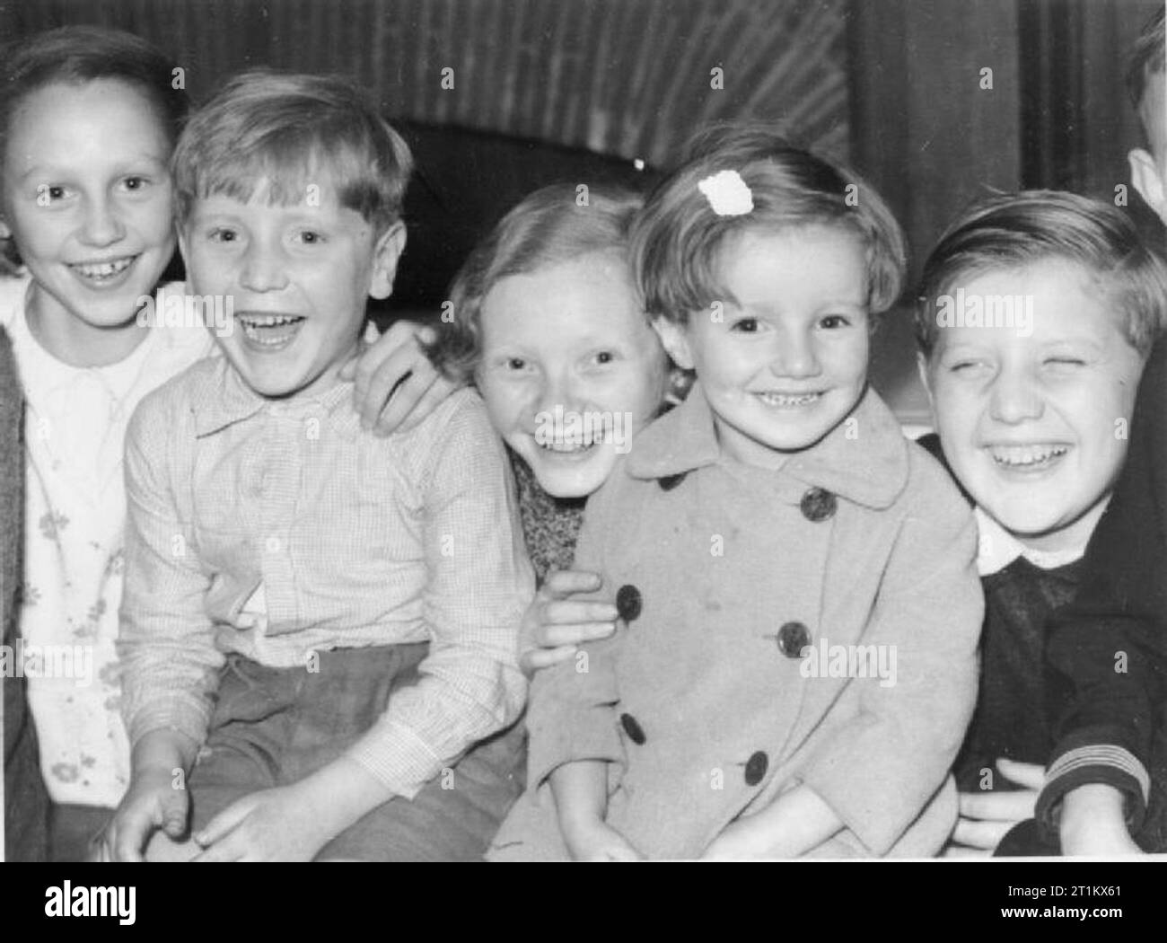 Belgian Refugee Children in London, England, 1940 A group of five young ...