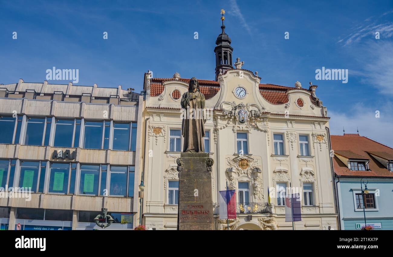 Beroun- Czech- 2 October 2023: baroque town hall and gothic Prague ...