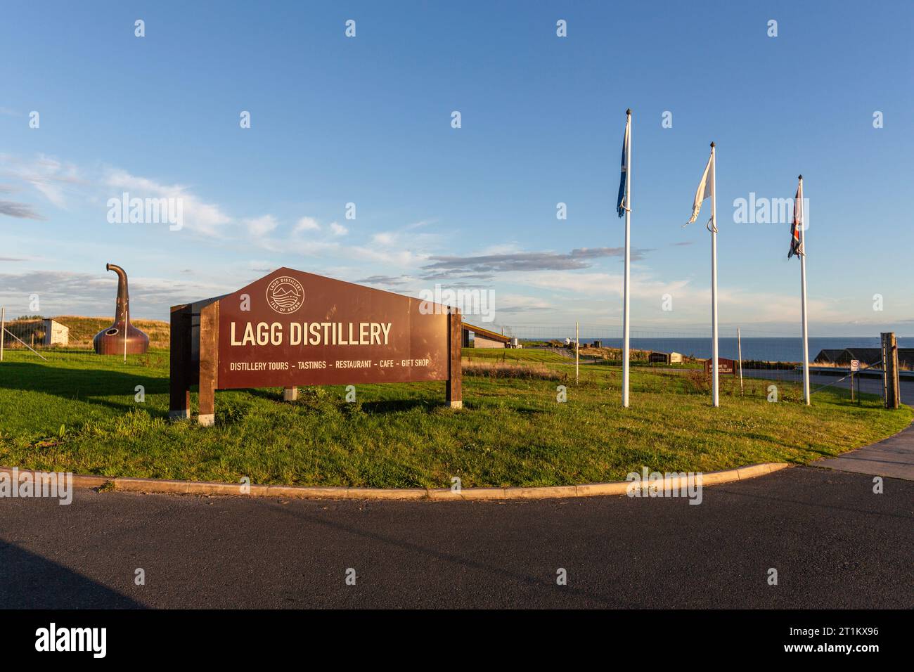 Lagg Distillery at sunset, , Kilmory, Isle Of Arran, Firth of Clyde ...