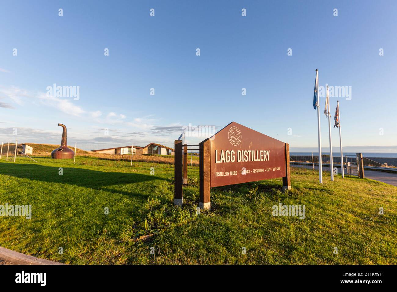 Lagg Distillery at sunset, , Kilmory, Isle Of Arran, Firth of Clyde ...