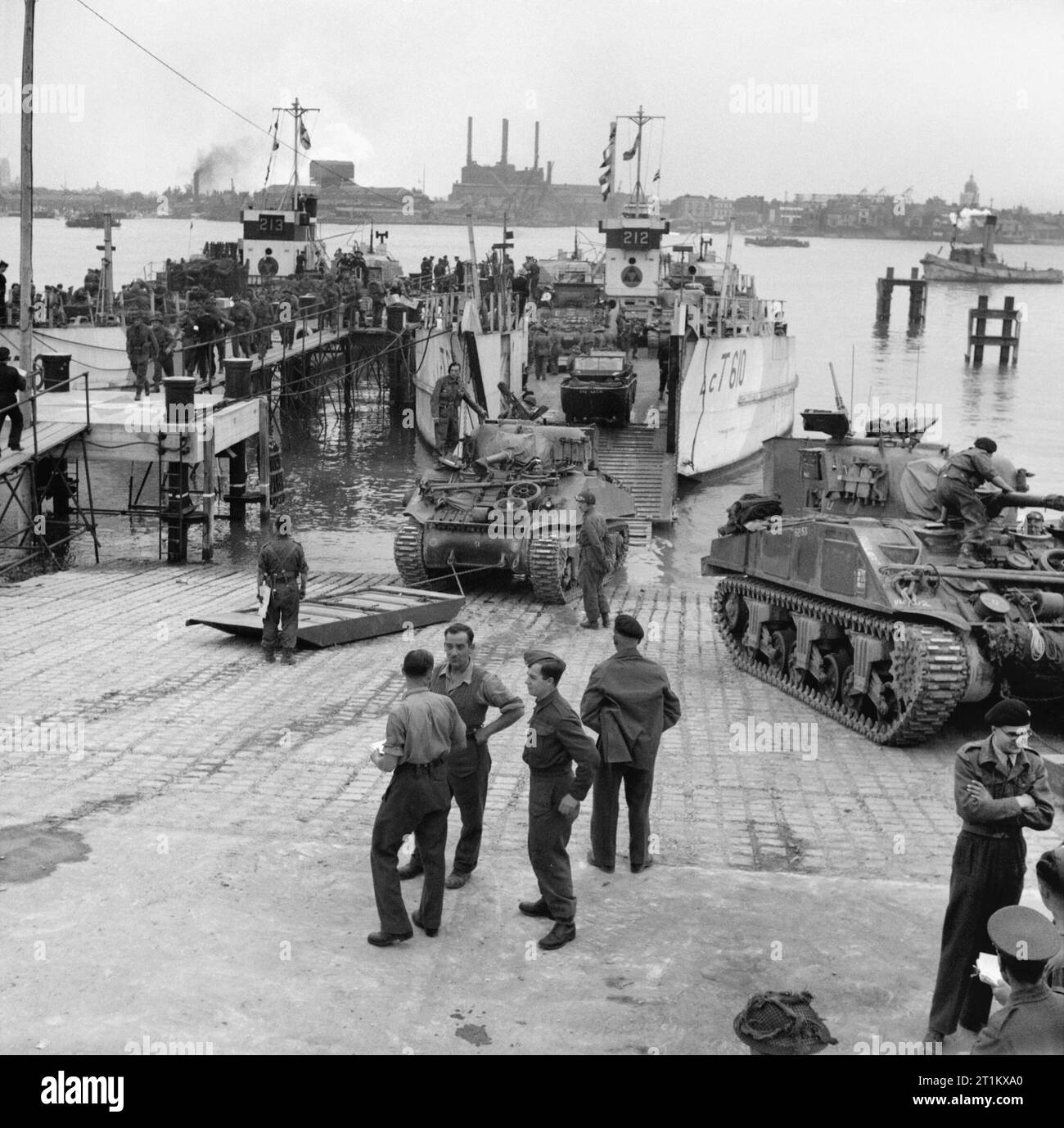 Allied Preparations For D-day Sherman tanks of the 13th/18th Hussars ...