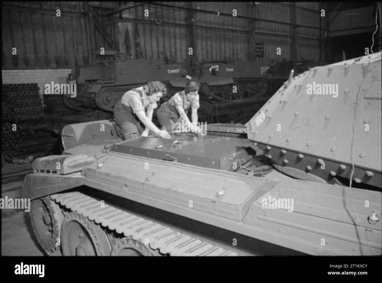 Birth of a British Tank- Tank Production in England, 1941 Two female ...