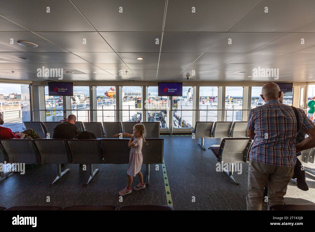 Passenger deck in MV Alfred, Pentland Ferries, from Brodick to ...
