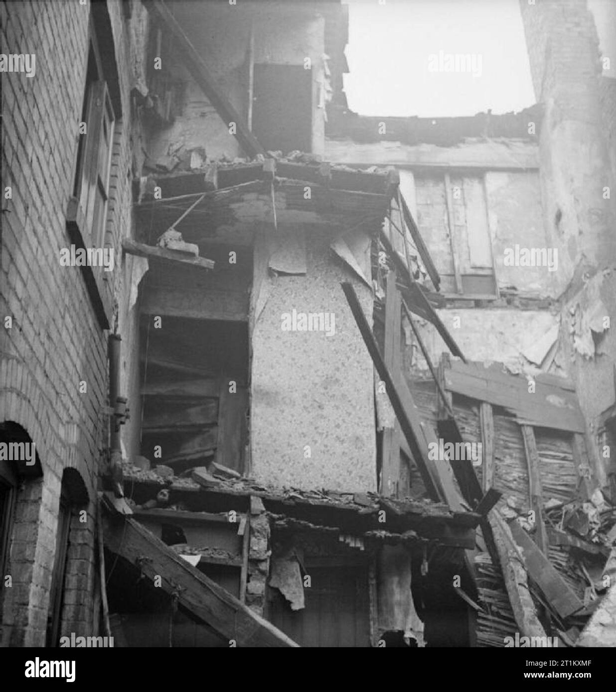 Bomb Damage in Birmingham, England, 1940 A view of bomb damage to a ...
